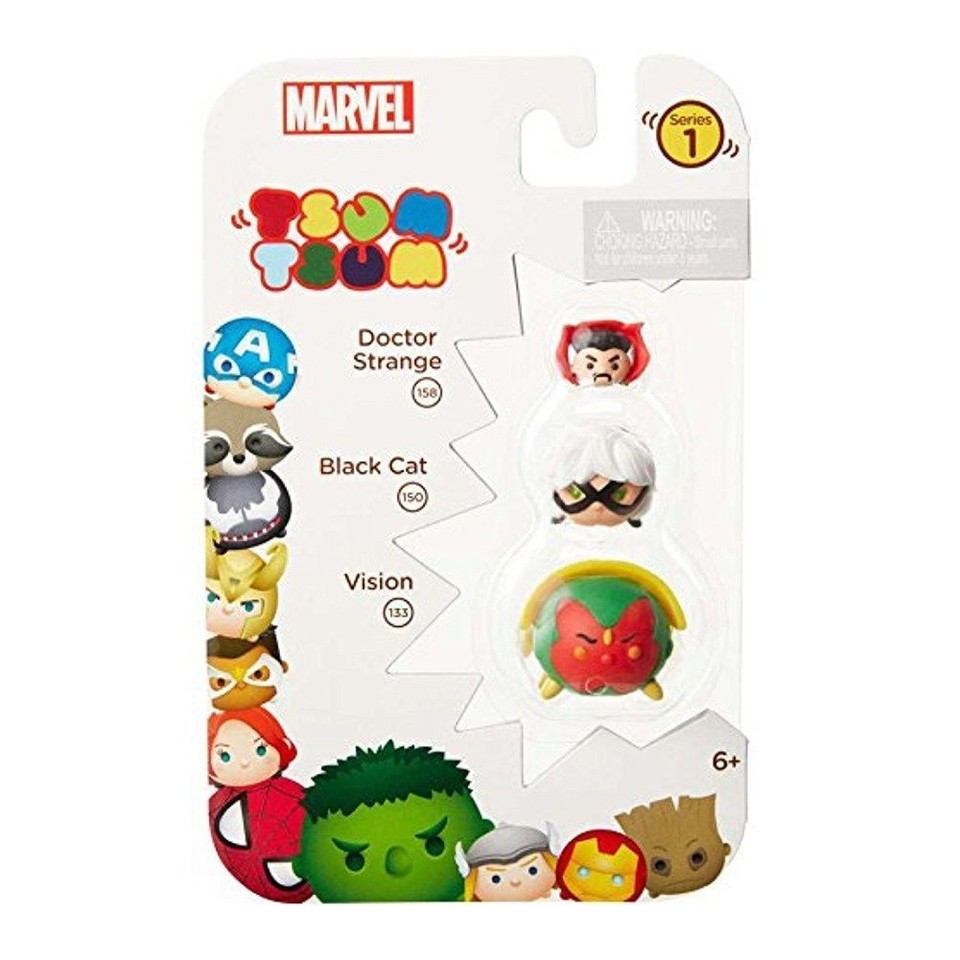 Marvel Tsum Tsum 3 Pack Series 1 Vision Black Cat Doctor Strange | eBay