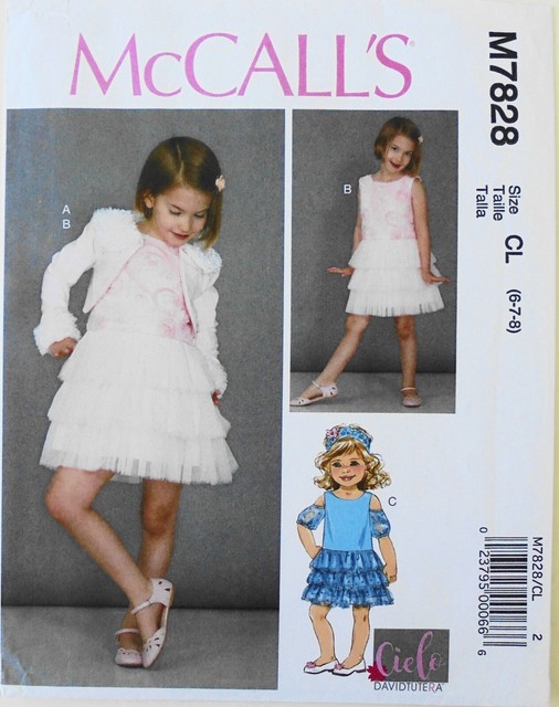 McCall's Sewing Pattern 7828 Girl's Dress and Bolero Jacket Size 6-8 ...