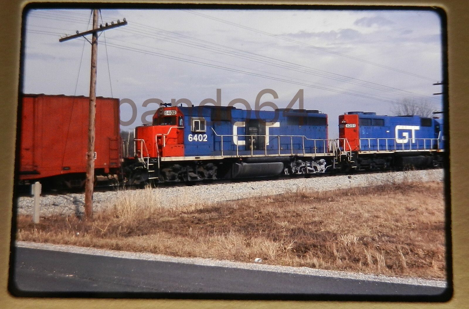 4 RR TRAIN Slide GT Grand Trunk #6402 EMD GP40 Diesel Locomotive ~ HT2 ...