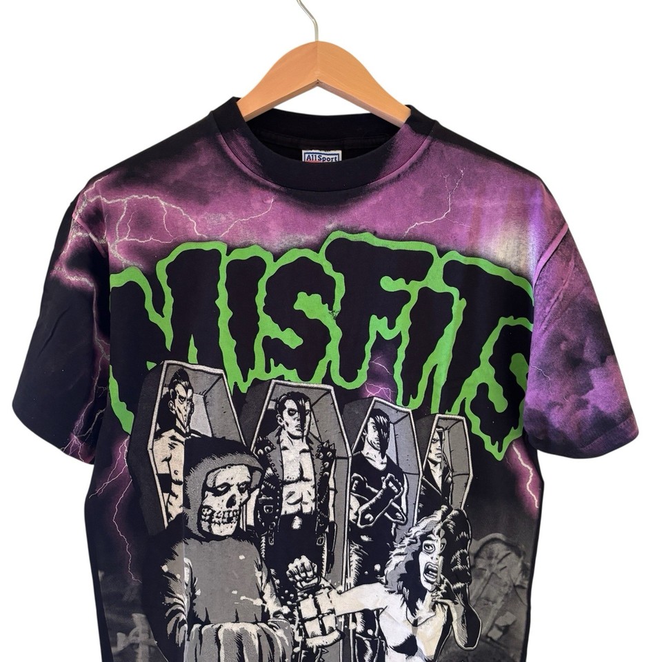Misfits AOP Modern Vintage Punk Single stitch T-shirt Bootleg Tees Size ...