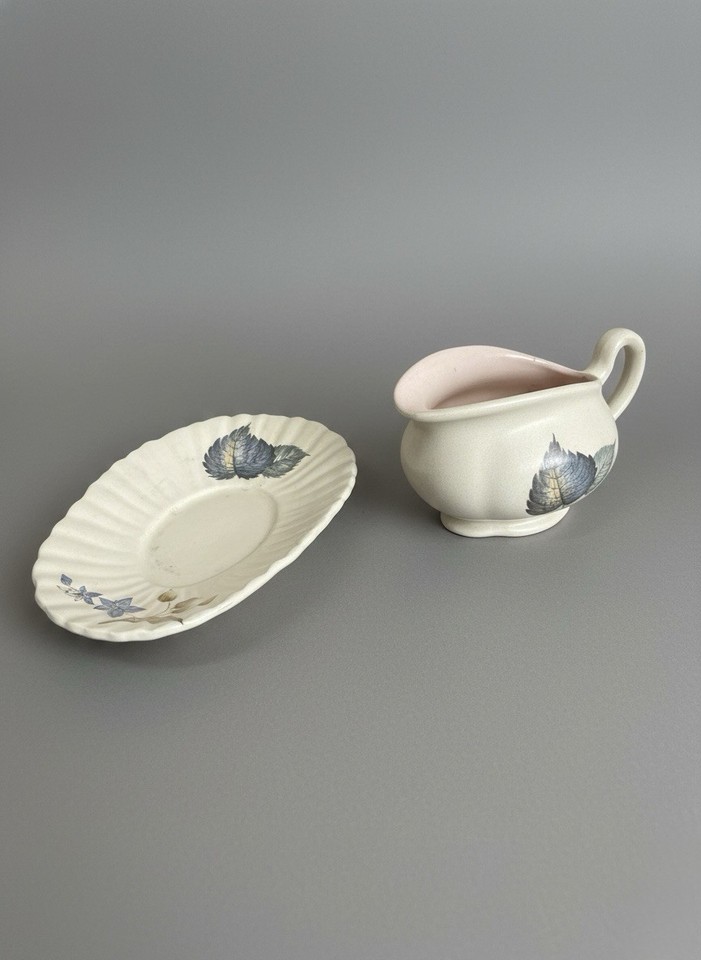 Vintage Axe Vale Pottery Gravy Boat & Underplate Saucer - Devon England ...