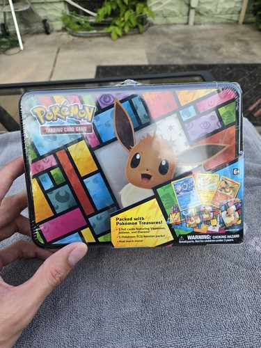 Eevee Treasure Chest Collectible Lunchbox Tin - Pokemon 5 BOOSTER PACKS ...