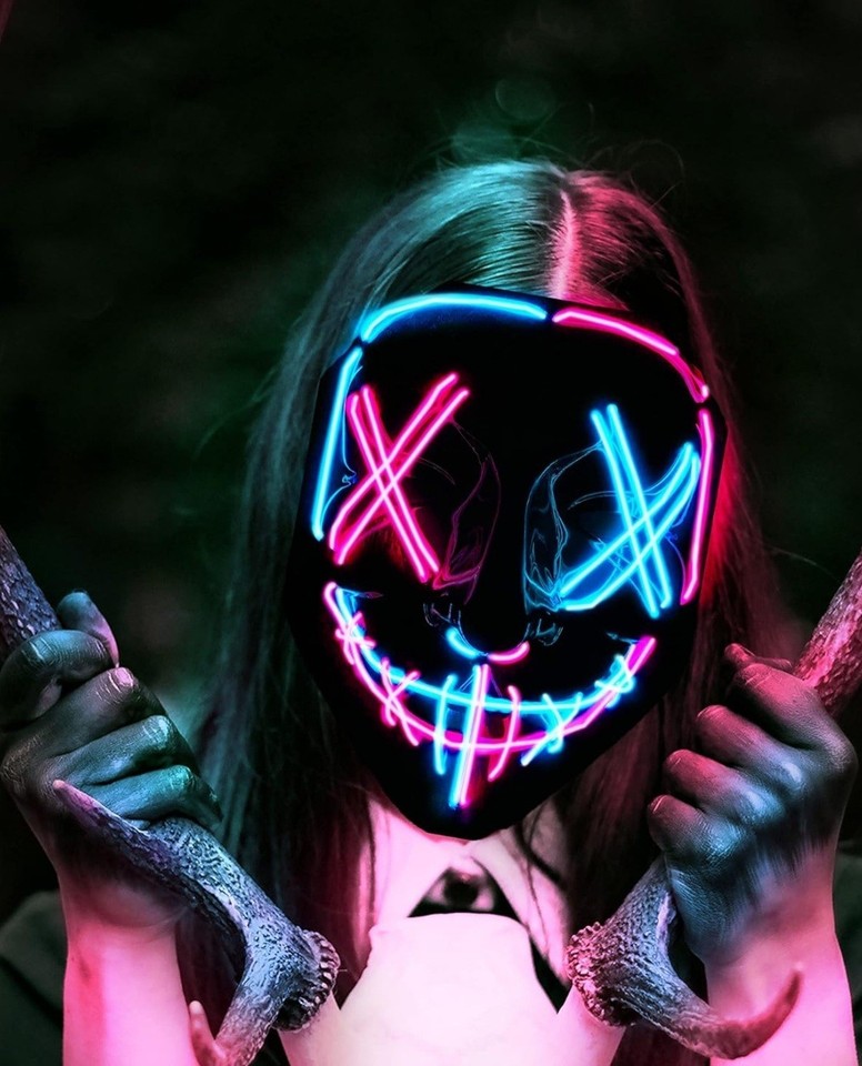 Illuminated Mask Halloween Costume LED Mask Light Up The Purge | eBay