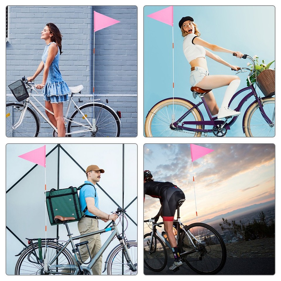 2 Sets Advertising Bicycles Flag Decor Kit Cycling Bike with Pole | eBay Australia