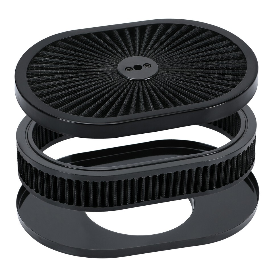 12"x2" Washable Oval Filter Flow Air Cleaner FOR 5-1/8" Opening Carbs ...