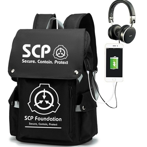SCP Foundation Backpack Laptop Bags Men Women Travel Bags USB Oxford ...