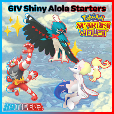 Shiny Alola Starters 6IV Pokemon Scarlet & Violet 🚀Fast🚀 Indigo Disk | eBay