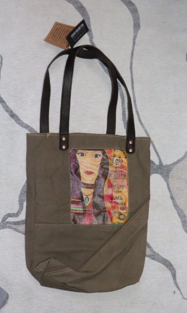 Vintage Addiction Canvas Leather Tote Bag Woman | eBay