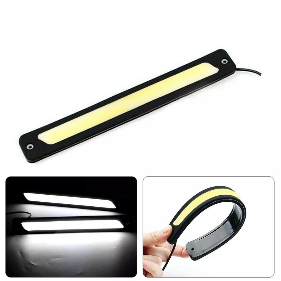 2X 12V LED STRIP DRL DAYTIME RUNNING LIGHTS FOG COB CAR LAMP DAY ...
