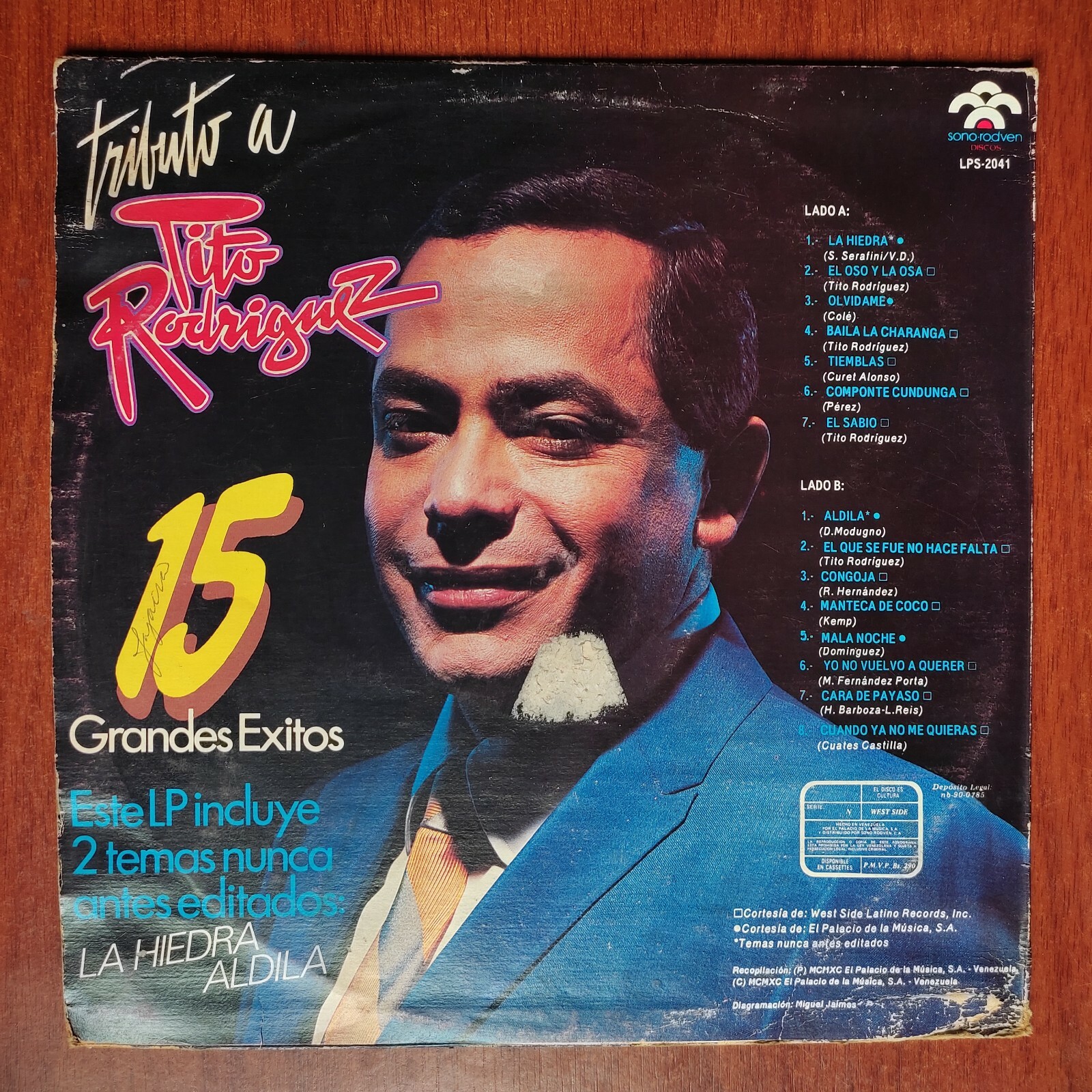 Tributo A Tito RodrIguez 15 Grandes Exitos [1990] Vinyl LP Latin Bolero ...