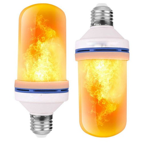 2x LED Flame Effect Simulated Flicker Nature Fire Bulbs Light Decor E27 ...