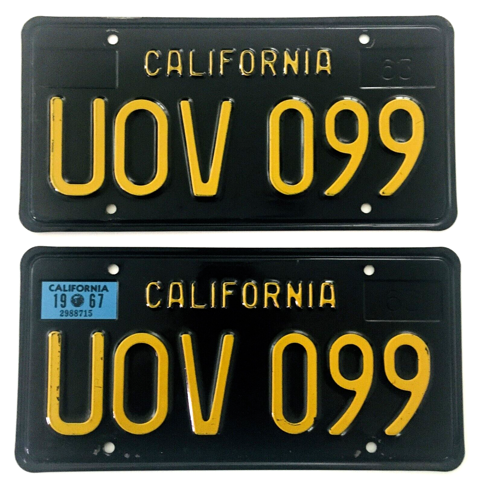 1963 California License Plates 1967 Corvette 1967 GTO 1967 Mustang DMV ...