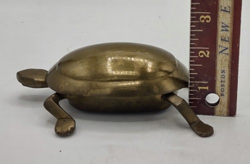 Vtg MCM Brass Turtle Hinged Shell Ashtray Or Trinket Box 3.50" L | eBay