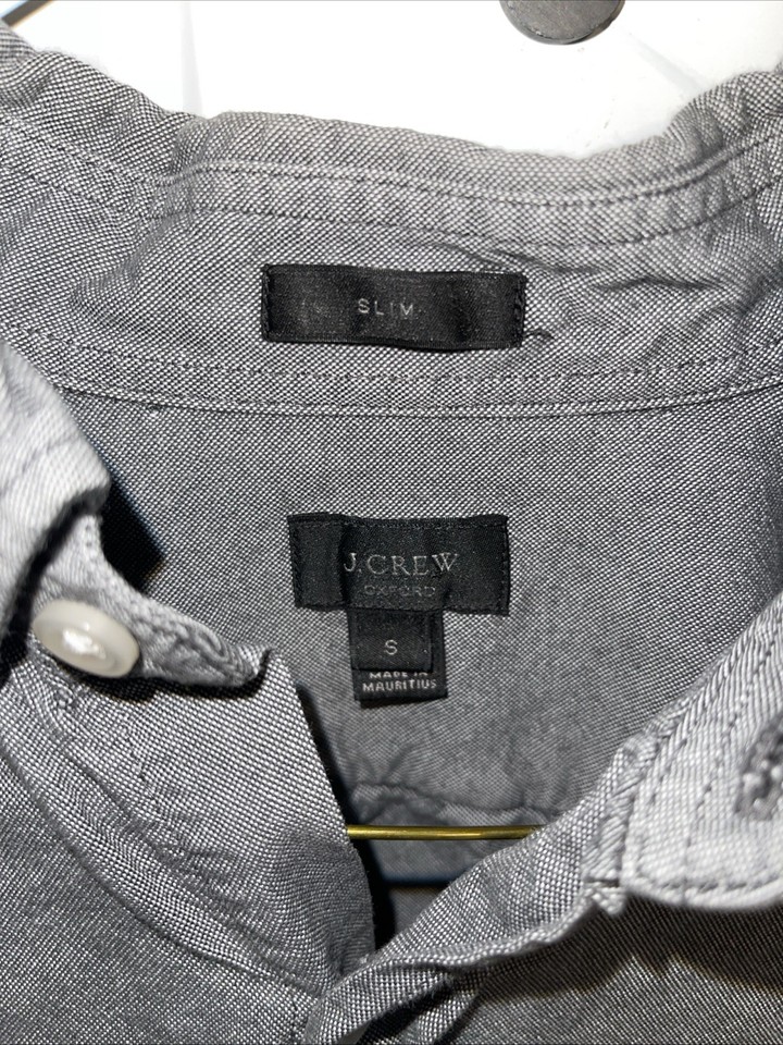 J Crew Oxford Shirt Mens Slim Cotton Button Down Striped White Grey ...