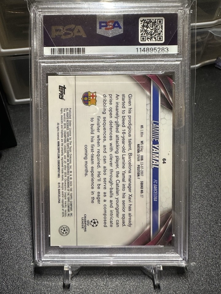 2023-24 Topps Chrome UCC Soccer Hero Variation #64 Lamine Yamal RC PSA ...