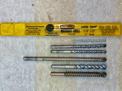 Vintage Craftsman Carbide Tipped Masonry Drill Bits, 6 Piece Various ...