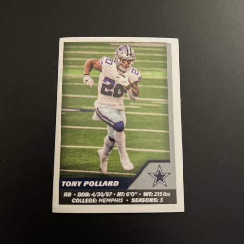 2021 Panini Stickers #301 Tony Pollard Dallas Cowboys NFL Football Card ...