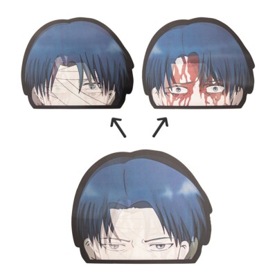 Attack On Titan Levi Ackerman Art Anime 3D Decal 3 Face Sticker Car ...