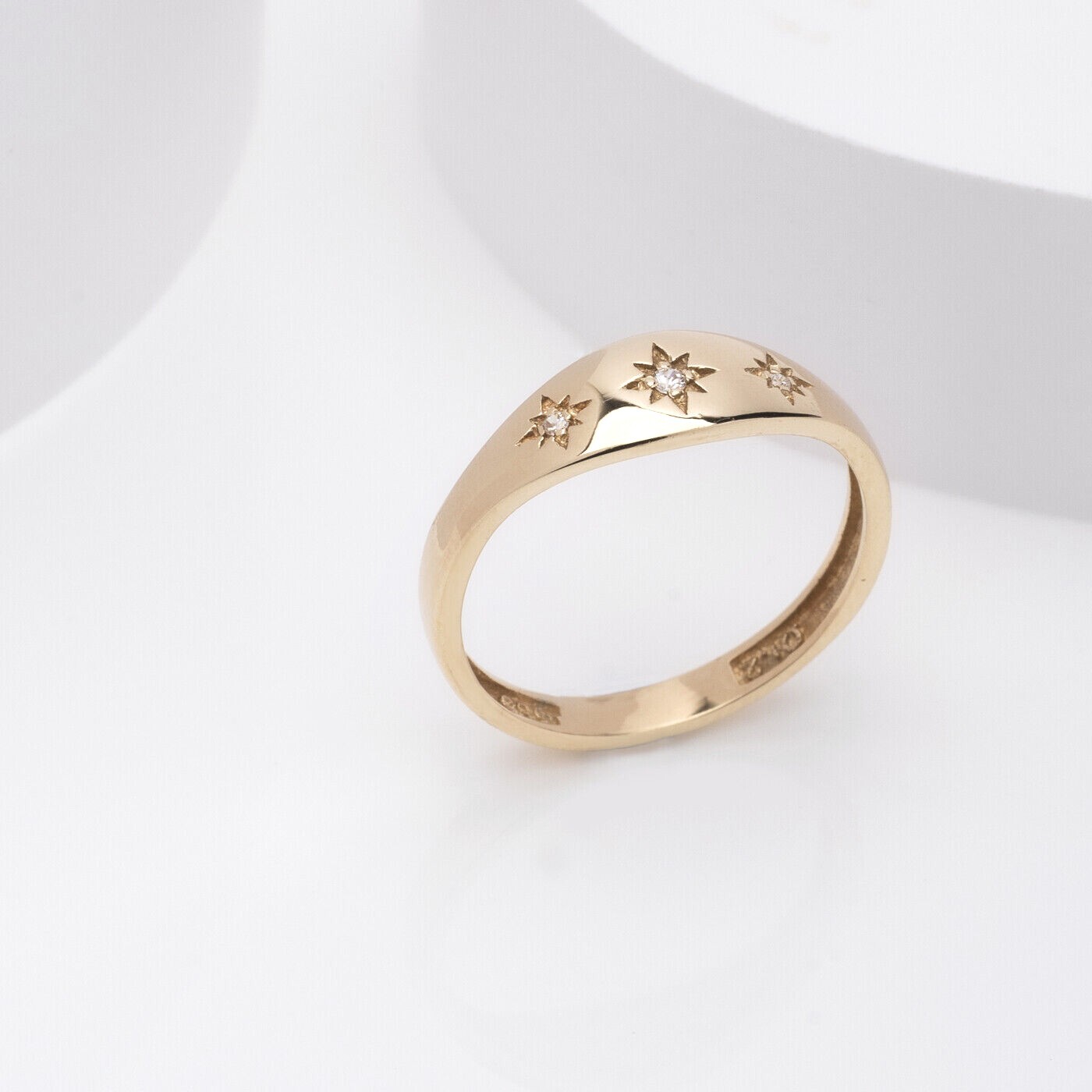 Starburst Ring/14k Solid Gold Signet Ring/Polaris Ring/North Star Pinky Ring | eBay