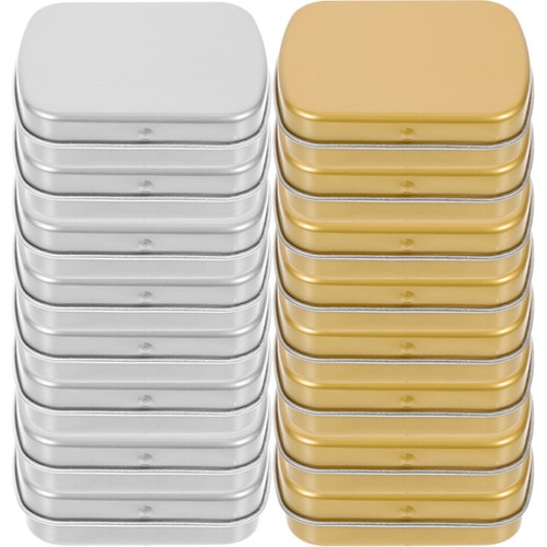 20 Pcs Boite En Étain Petit Récipient Boîte Métallique Rectangulaire | eBay
