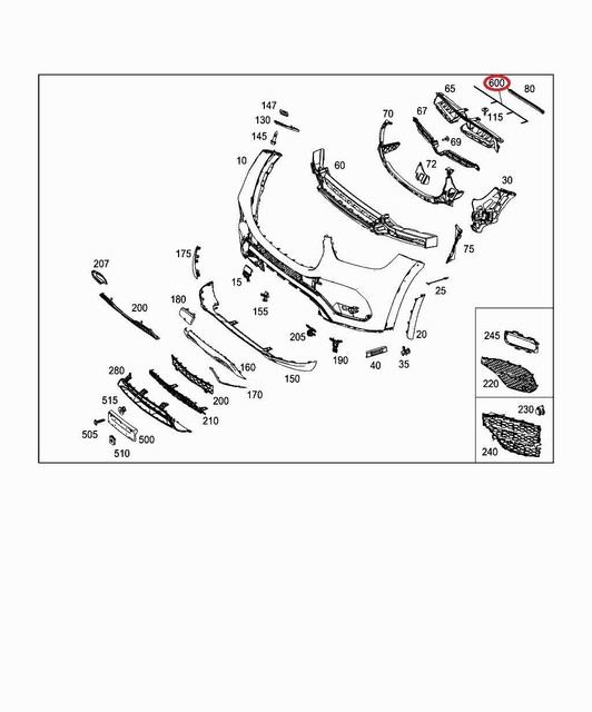 MERCEDES-BENZ GLE W167 FRONT PARKING AID WIRING HARNESS A1675405633 ...