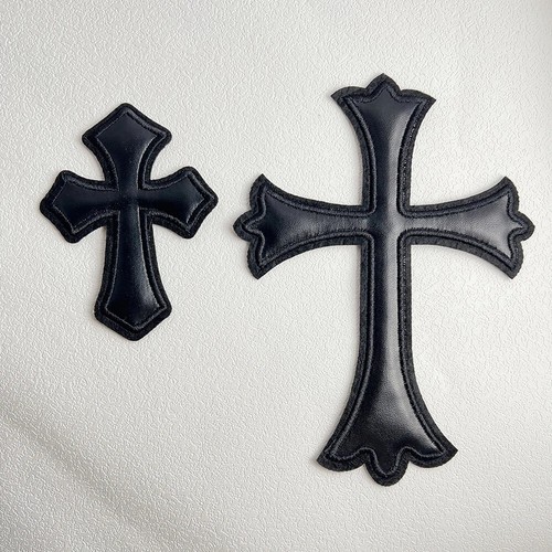 Sew-on 3D Cross Patches Black Handmade Applique for DIY Clothing ...