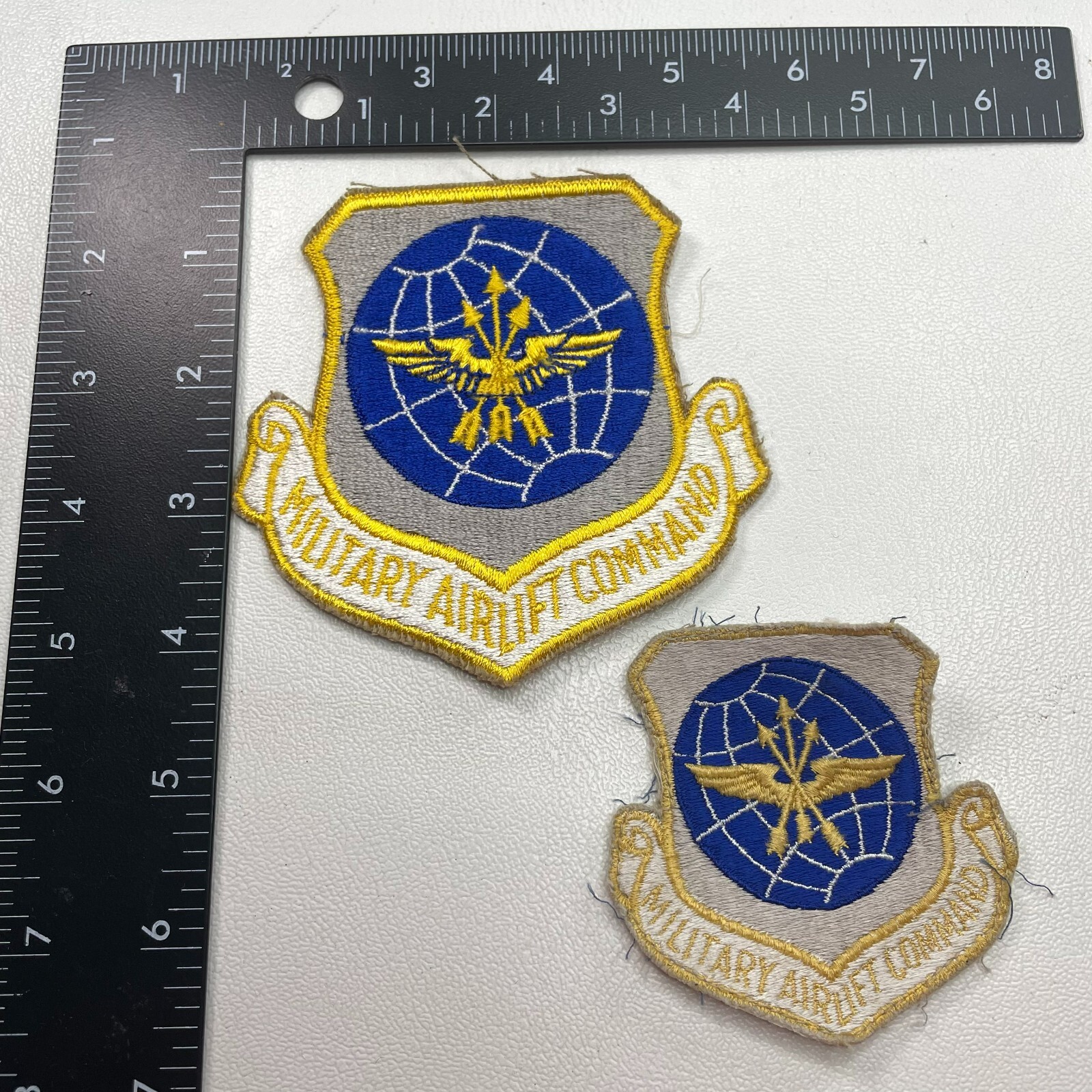 Vtg 2 PATCHES, 1 BIGGER! USAF Air Force MILITARY AIRLIFT COMMAND Patch ...
