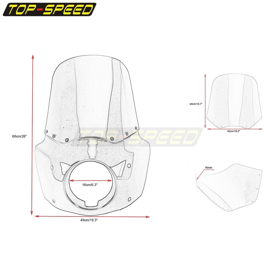 Front Headlight Fairing Cover W/15" Windshield For Harley Dyna FXDWG ...