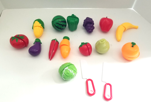 Pretend Play Toy Pull Cut Apart Food Fruits Veggies Vegetables Lot ...