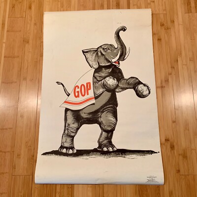 Rare GOP ELEPHANT 1967 Original POSTER REPUBLICAN NATIONAL COM 23x37 ...