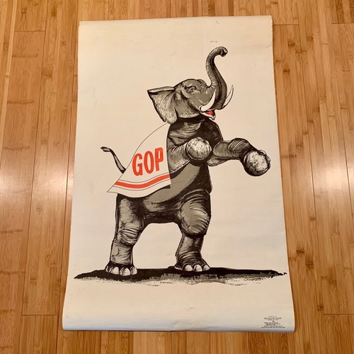 Rare GOP ELEPHANT 1967 Original POSTER REPUBLICAN NATIONAL COM 23x37 ...