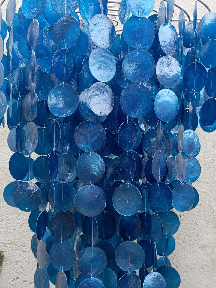 Blue Capiz Shell Chandelier wind chime, Gift For Her | eBay