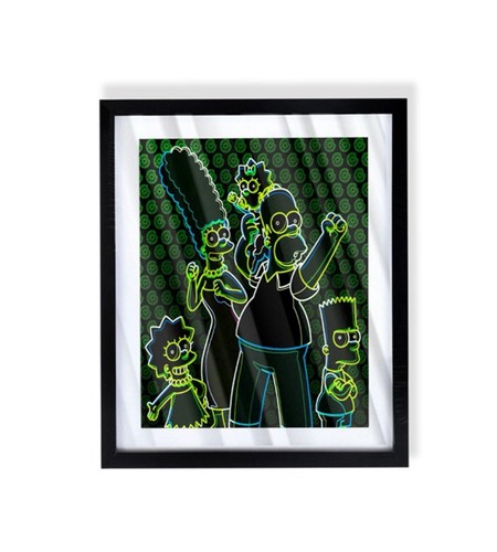 the simpsons custom art piece on black frame | eBay
