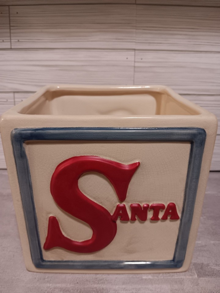 Vintage Target Ceramic Christmas Toy Block Box Tree Planter Santa Claus ...