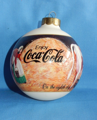Coca-Cola 12 Days of Christmas Eight Maids A-Milking Glass Ball ...