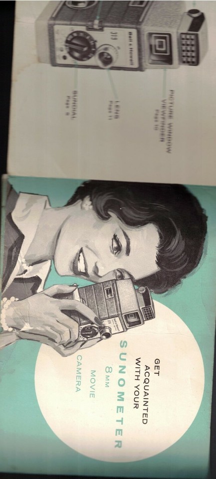 1950's Bell & Howell Sunometer Camera User Guide 8mm Models 333/319 ...