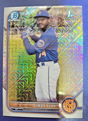 Simon Juan 2022 Bowman Chrome Prospects Mojo Refractor New York Mets # ...