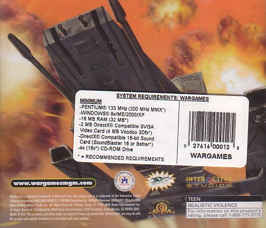 WAR GAMES WarGames - Vintage Rare Original RTS Strategy PC Game NEW ...