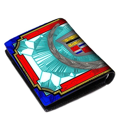 NEW!! cadillac emblem general Flip Wallet Black Leather Card Money ...