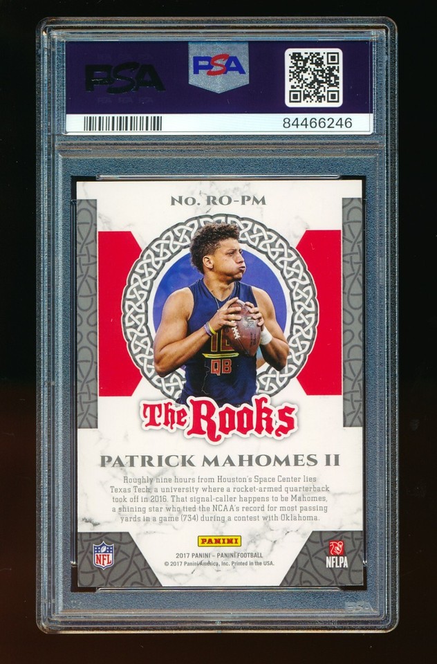 PSA 9 PATRICK MAHOMES 2017 PANINI THE ROOKS RED PARALLEL RC ROOKIE #/25 ...