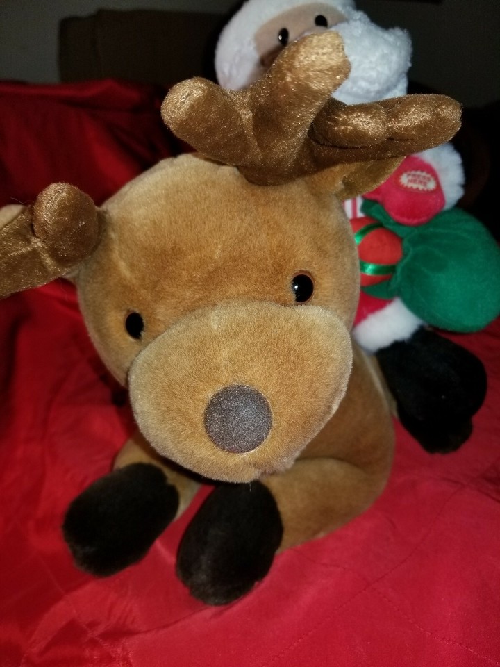 Avon 2001 Animated Talking Singing Reindeer Dasher & Santa Christmas ...