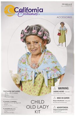 Old Lady Kit Woman Funny Kids Fancy Dress Up Halloween Child Costume ...