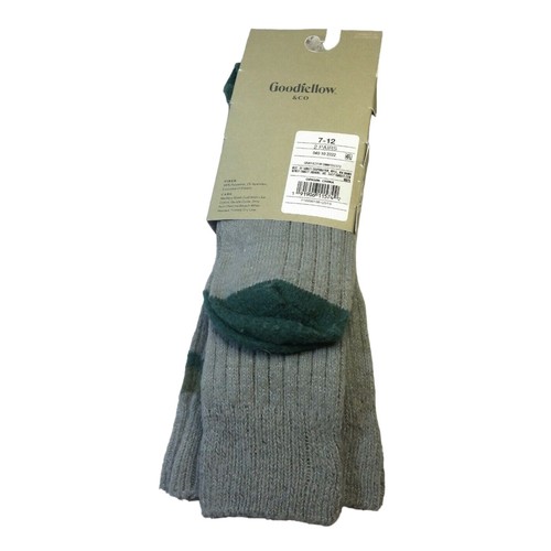 Goodfellow & Co Boot Crew Socks 2-Pack Green Gray Stripes Soft Comfy ...