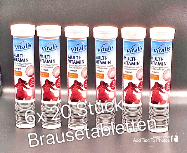 4 x Vitalis Multivitamin Brausetabletten - Geschmack orange - online ...