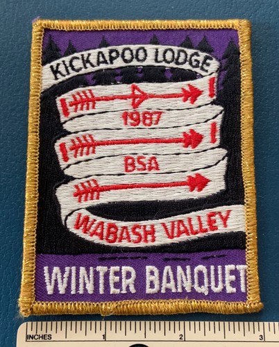 1987 OA KICKAPOO LODGE 128 Order of the Arrow Winter Banquet PATCH WWW ...