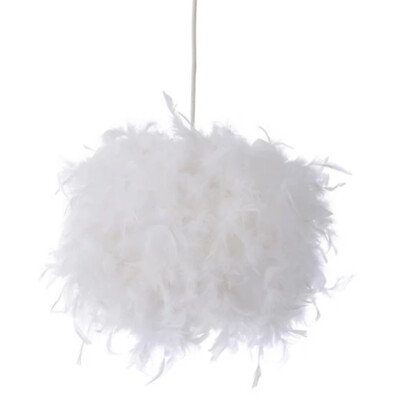 Litecraft Light Shade Feather Ball 40 cm Easy Fit Lampshade - White ...