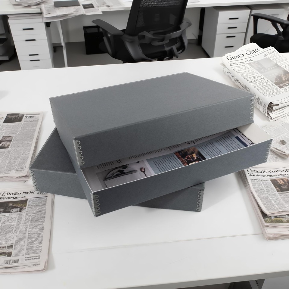 Archival Newspaper Preservation Storage Box Drop Front Design with ...