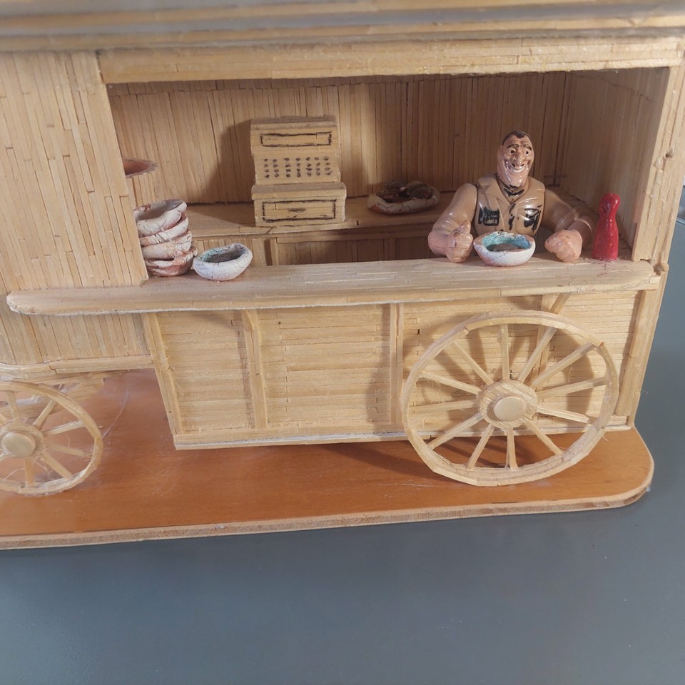 Horse Drawn Food Pie Cart Hand Made Wooden Model Rare | eBay