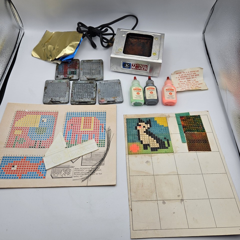 Vintage 1967 Mattel THINGMAKER Picadoos Maker Kit w/Plastigoop & Molds ...