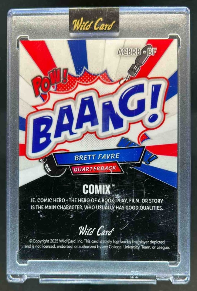 2025 Wild Card Alumination Comix Brett Favre BangRWB Crystal Red/Blue ...